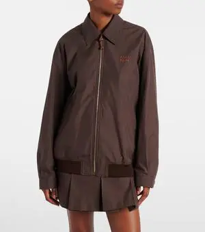 Miu Miu Logo Cotton-blend Blouson