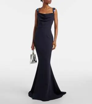 Safiyaa Melina Embellished Crêpe Gown