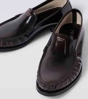 Prada Leather Loafers - Brown