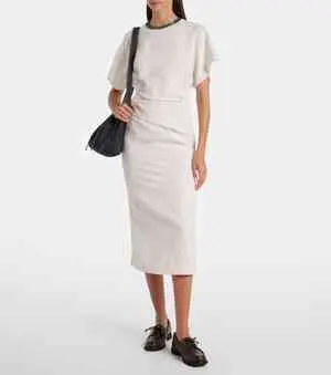 Brunello Cucinelli Linen-blend Midi Dress