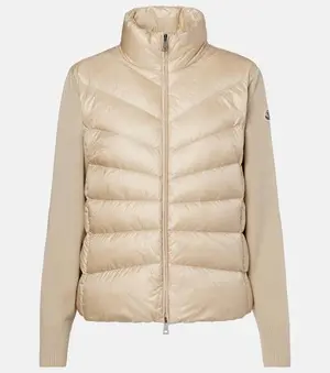 Moncler Down-paneled Virgin Wool Cardigan