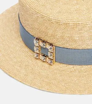 ROGER VIVIER Très Vivier Straw Boater Hat