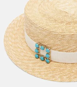 ROGER VIVIER Très Vivier Straw Boater Hat