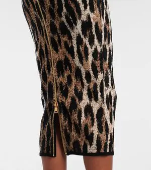 Balmain Animal-printed Halterneck Maxi Dress