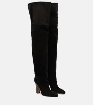 Paris Texas Lavinia Suede Over-the-knee Boots - Black