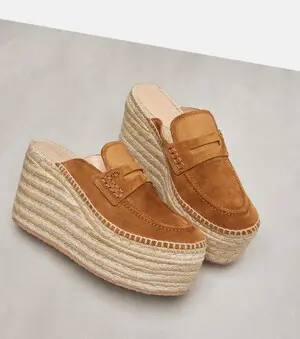 GIANVITO ROSSI Maxilla Suede Espadrille Wedges