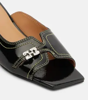 GANNI Butterfly Wedge Mules - Black