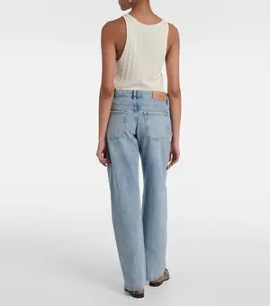 7 For All Mankind Tess Mid-rise Straight Jeans - Blue