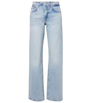 7 For All Mankind Tess Mid-rise Straight Jeans - Blue