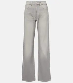 7 For All Mankind Tess Mid-rise Straight Jeans - Grey