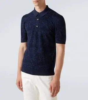 Etro Cotton And Wool-blend Jacquard Polo Sweater