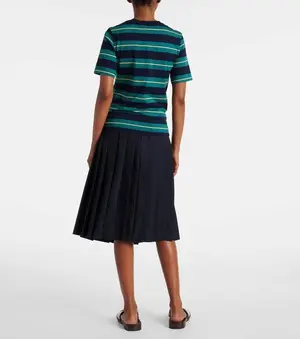 Miu Miu Logo Striped Cotton Jersey T-shirt - Multicoloured