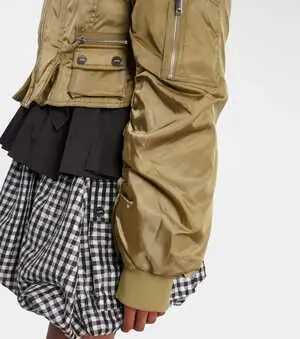 GANNI Cropped Ruched Bomber Jacket