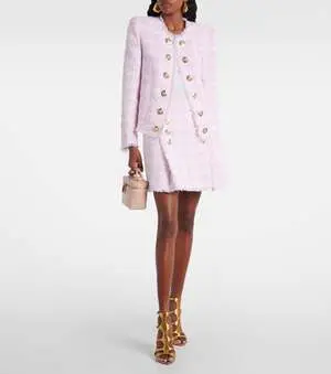 Balmain Houndstooth Cotton-blend Miniskirt