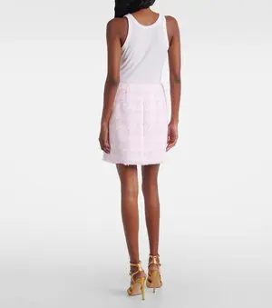 Balmain Houndstooth Cotton-blend Miniskirt