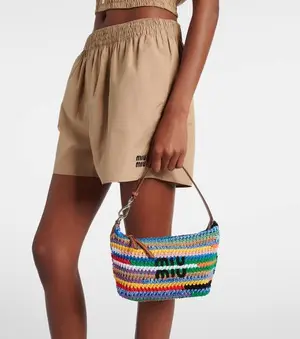 Miu Miu Logo Crochet Shoulder Bag