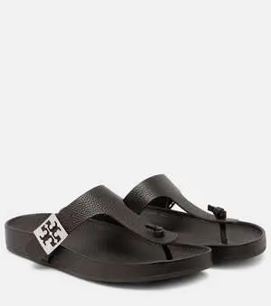 Tory Burch Mellow Leather Thong Sandals - Brown