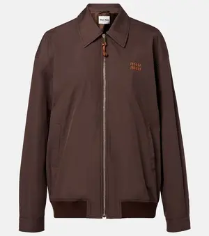 Miu Miu Logo Cotton-blend Blouson