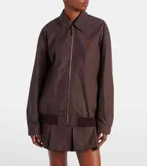 Miu Miu Logo Cotton-blend Blouson
