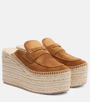GIANVITO ROSSI Maxilla Suede Espadrille Wedges