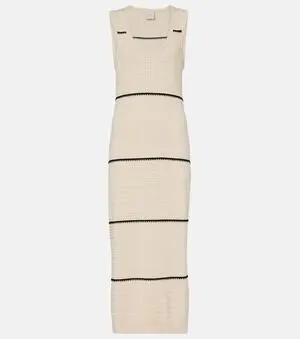 Varley Scott Striped Cotton Midi Dress