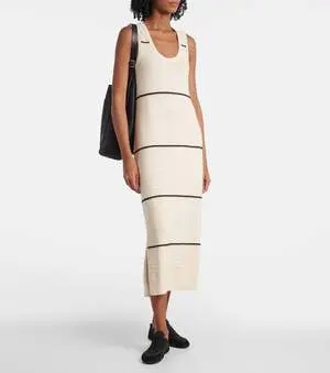 Varley Scott Striped Cotton Midi Dress