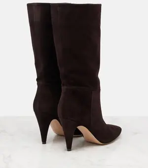 GIANVITO ROSSI Elise Suede Pointed Toe High Heel Boots