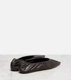 THE ROW Liisa Leather Ballet Flats - Brown