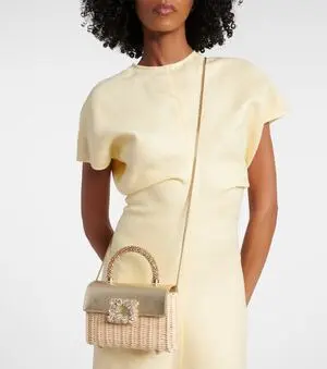 ROGER VIVIER Jewel Efflorescence Mini Rattan Tote