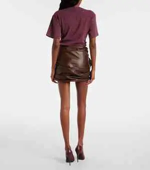 Magda Butrym Gathered Leather Miniskirt