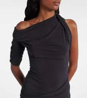Jacquemus Draped Jersey Minidress - Blue