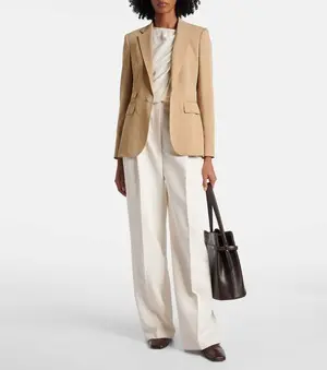 Ralph Lauren Parker Wool Gabardine Blazer - Beige
