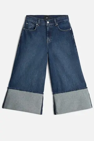 7 For All Mankind Cuffed Denim Culottes