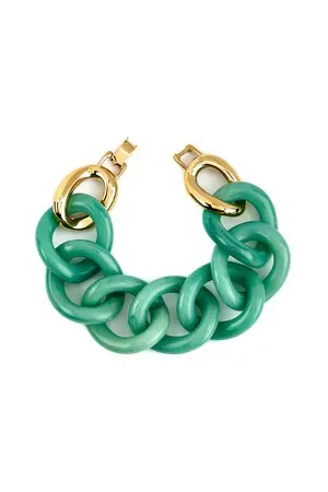 KENNETH JAY LANE Jade Resin Link Bracelet - Gold