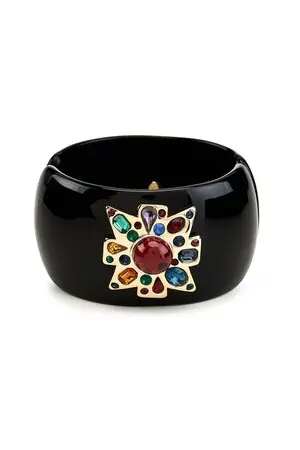 KENNETH JAY LANE Ruby Center Maltese Cross Bracelet - Black