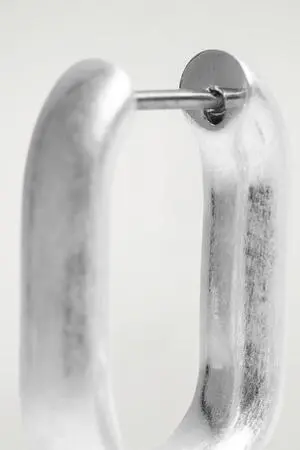 Cos Oval Hoop Earrings - Silver-colored
