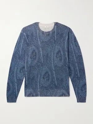 Etro Paisley-print Silk And Cashmere-blend Sweater