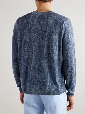 Etro Paisley-print Silk And Cashmere-blend Sweater