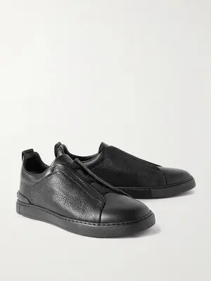 Zegna Triple Stitch™ Full-grain Deerskin Slip-on Sneakers