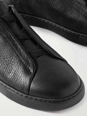 Zegna Triple Stitch™ Full-grain Deerskin Slip-on Sneakers