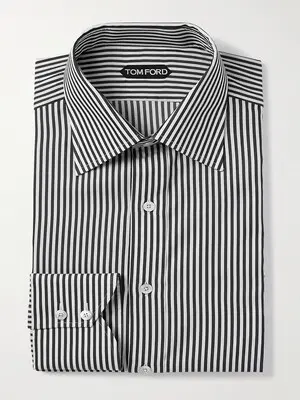 Men's White Black Striped Shirts