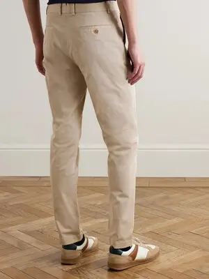 Sunspel Straight-leg Garment-dyed Cotton-blend Twill Chinos - Neutrals