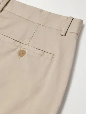 Sunspel Straight-leg Garment-dyed Cotton-blend Twill Chinos - Neutrals