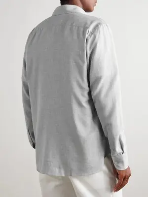 TOM FORD Slim-fit Cotton And Cashmere-blend Shirt - Gray