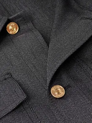 Versace Embellished Wool-mouliné Blouson Jacket - Gray