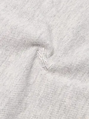 Saint Laurent Cotton-blend Piqué T-shirt - Gray