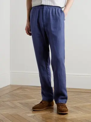 Sunspel Slim-fit Straight-leg Linen Trousers