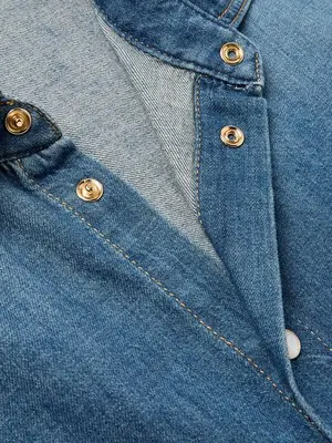 Versace Logo-appliquéd Denim Shirt