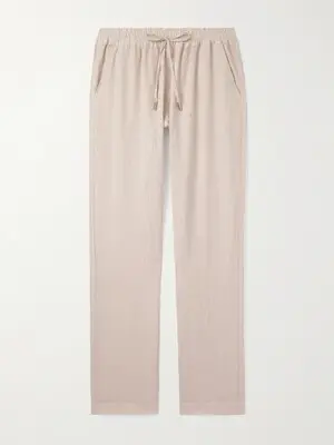 Thom Sweeney Straight-leg Linen Drawstring Trousers