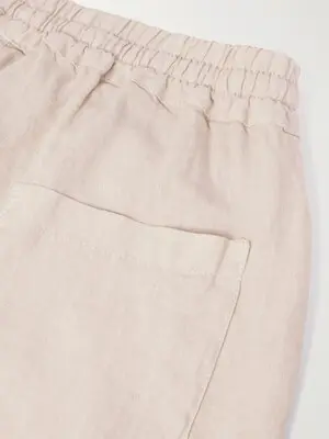 Thom Sweeney Straight-leg Linen Drawstring Trousers